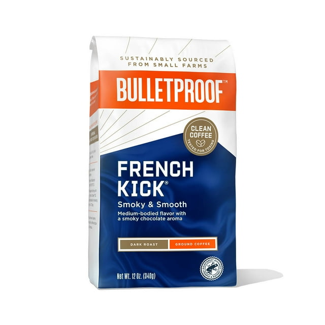 Bulletproof French Kick Dark Roast Ground Coffee, 12 Ounces, 100% ...