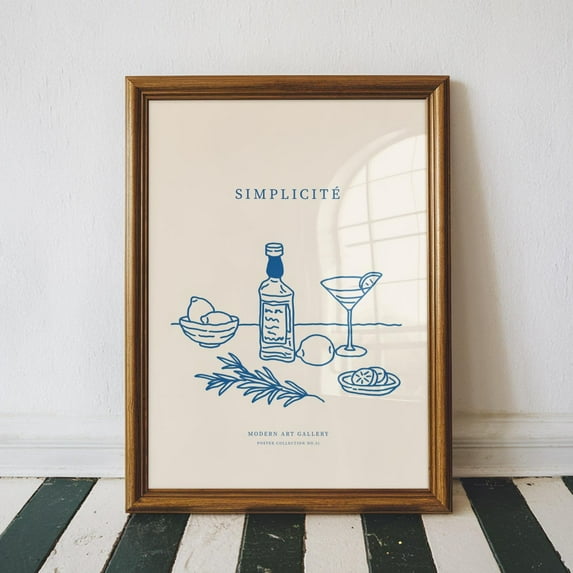 French Kitchen Wine Art Poster: Simplicité Giclée Food Decor, Unframed Poster Size 8x12 ...