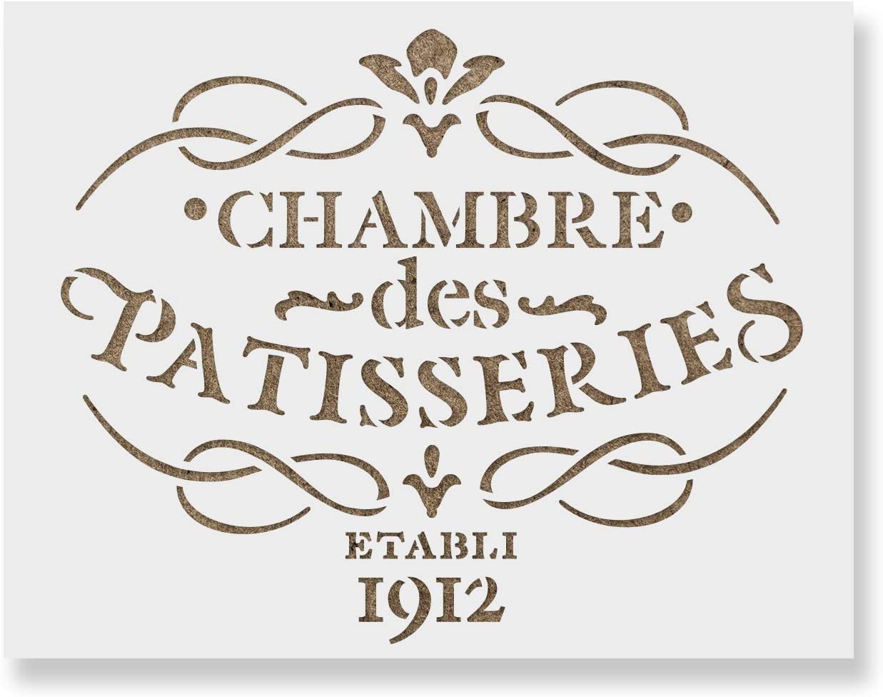 French Label Chambre Des Patisseries Stencil - Paris, French Country ...