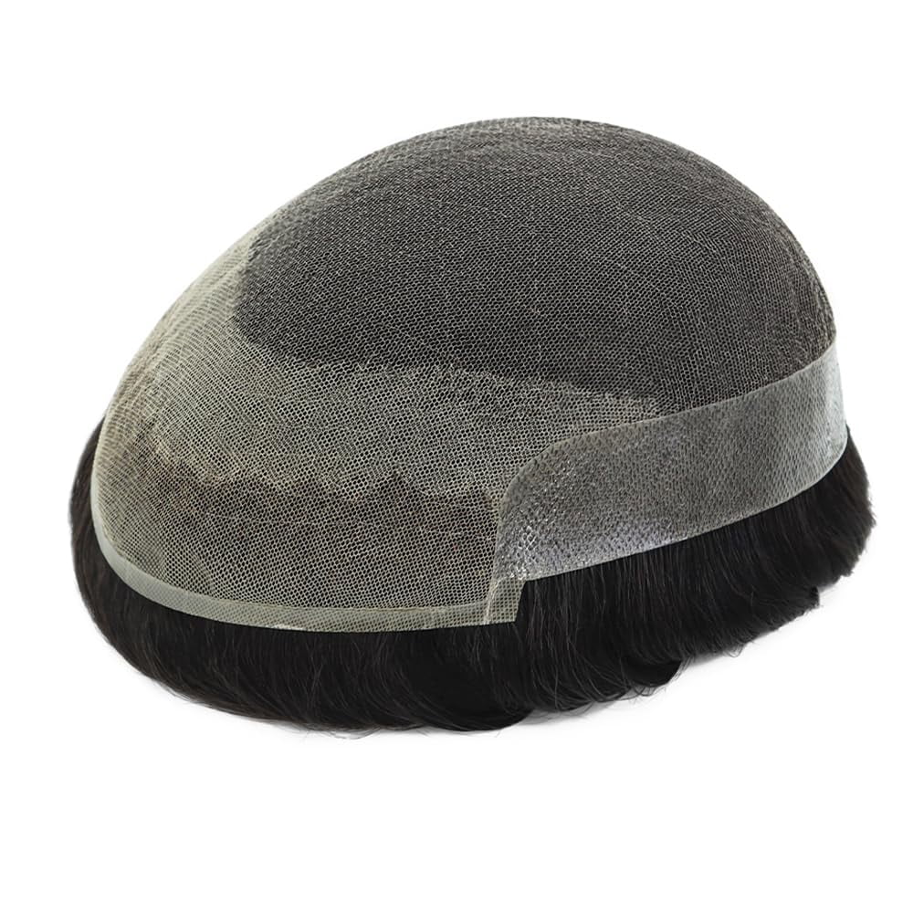 French Lace Men Toupee Hair Replacement 100% Human Hair System for Men ...