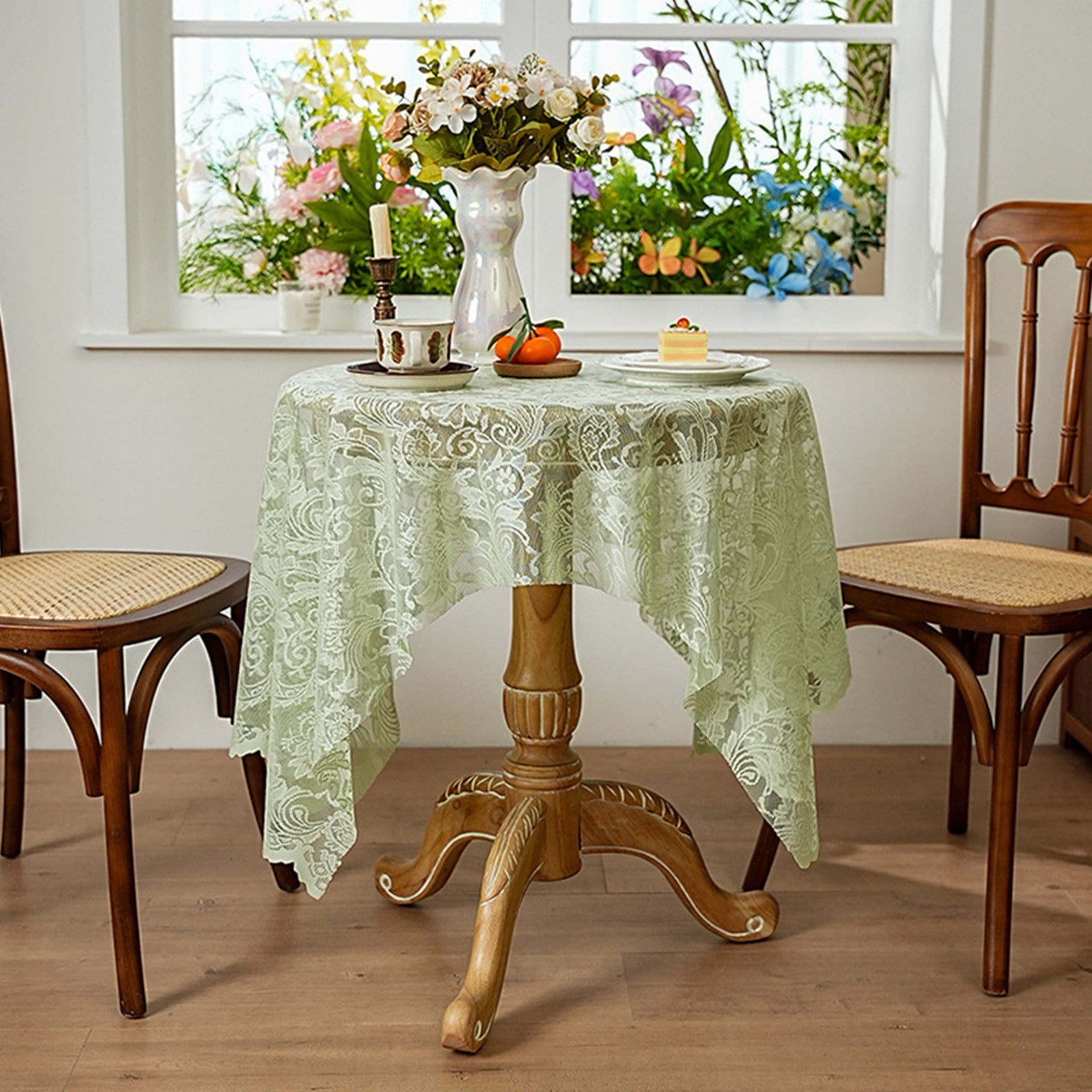 French Lace Tablecloth | Polyester Rectangular Coffee Table Cover ...