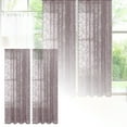 French Lace Window Curtain Semi Sheer Panel with Through Bar Design for ...