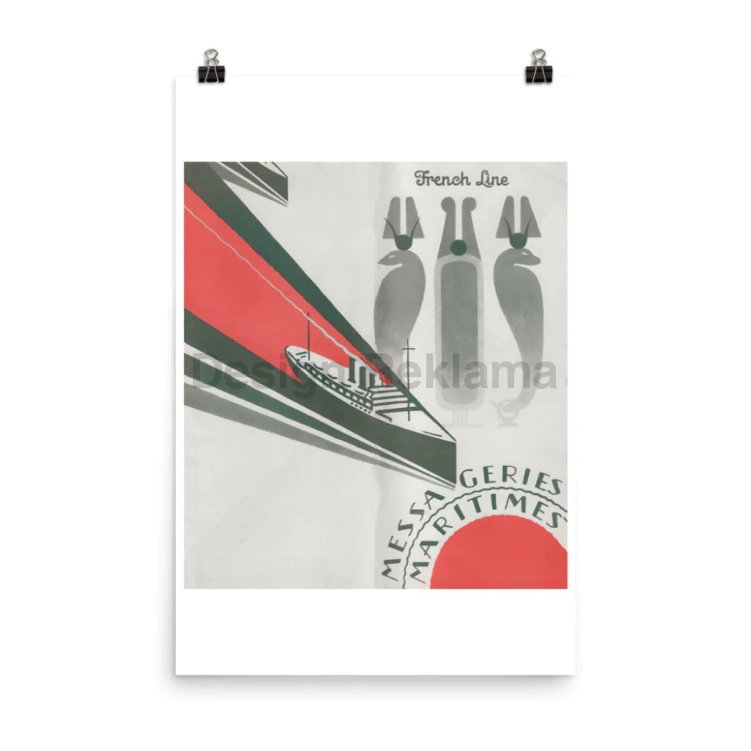 French Line Maritime Couriers, 1930. Unframed Vintage Travel Poster ...