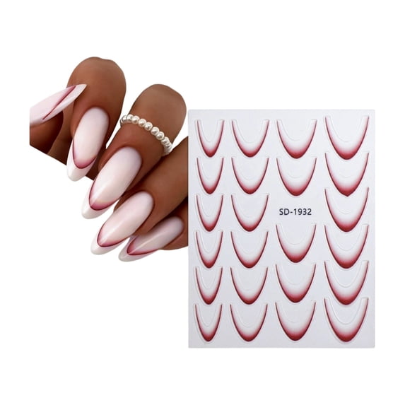 French Line Nails Art Stickers Self-Adhesive Nails Art Decals ...