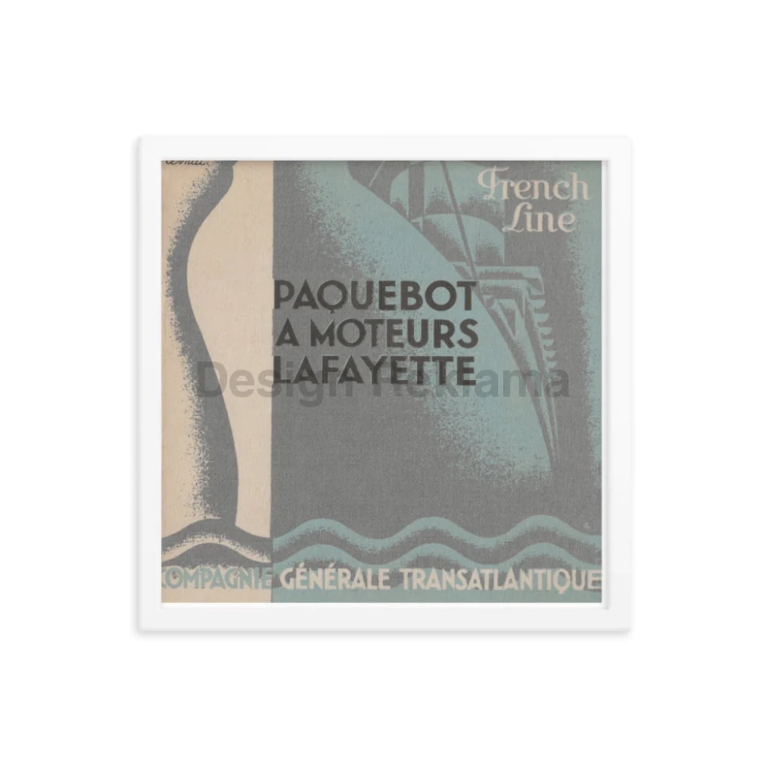 French Line Packetboat And Motorboat Lafayette, 1935 of the Compagnie ...