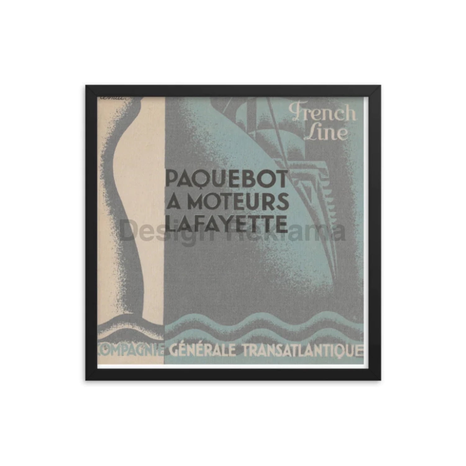 French Line Packetboat And Motorboat Lafayette, 1935 of the Compagnie ...