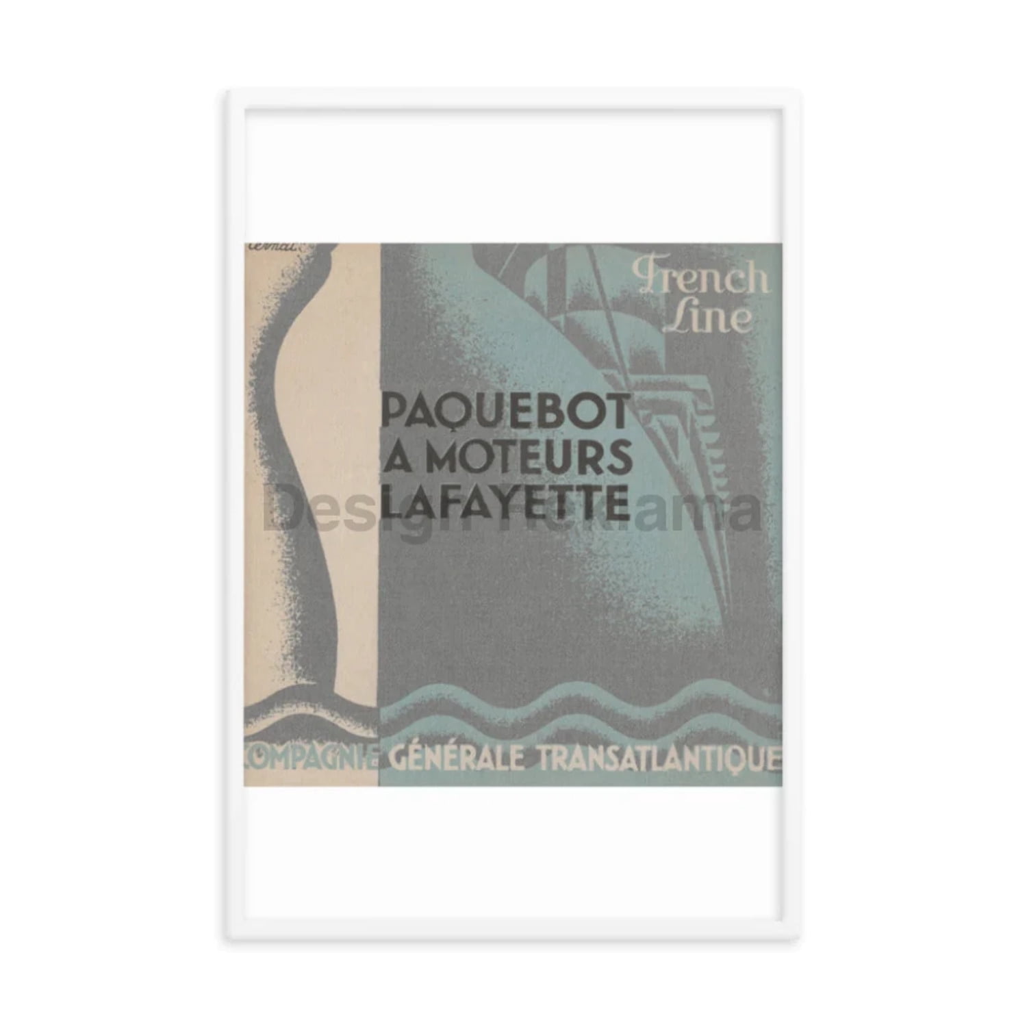 French Line Packetboat And Motorboat Lafayette, 1935 of the Compagnie ...