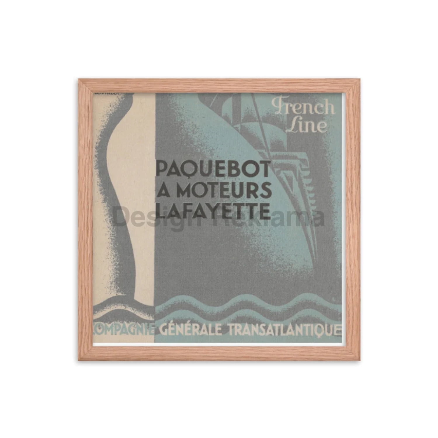 French Line Packetboat And Motorboat Lafayette, 1935 of the Compagnie ...
