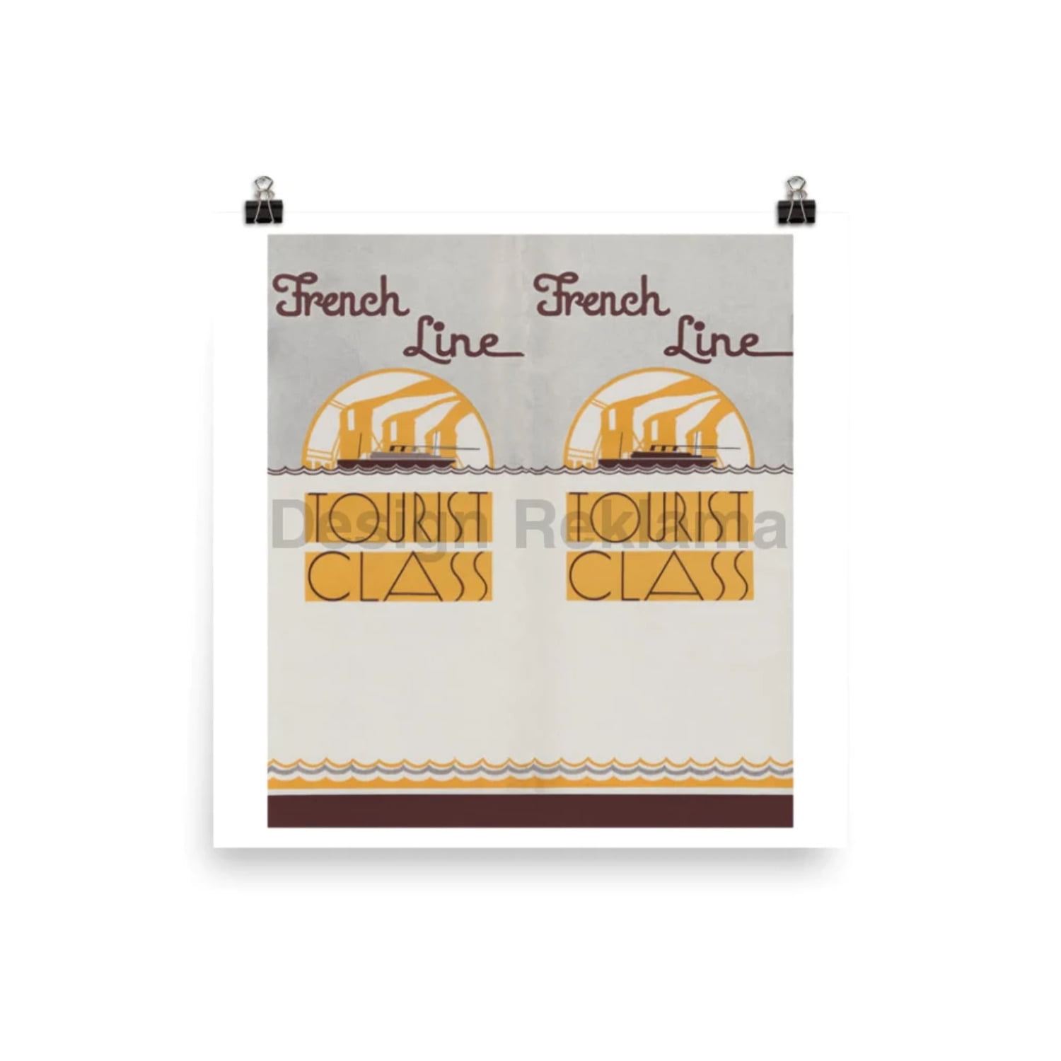 French Line Tourist Class, 1932. Unframed Vintage Travel Poster ...