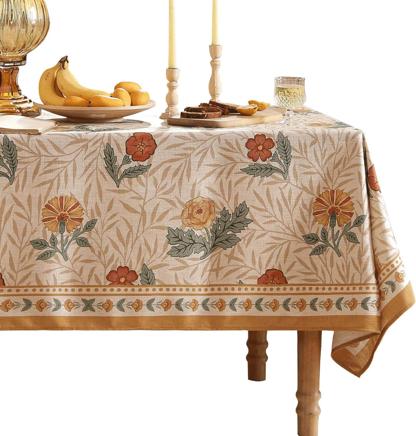 French Linen Pattern Tablecloth Soft Durable Floral Table Cloth ...