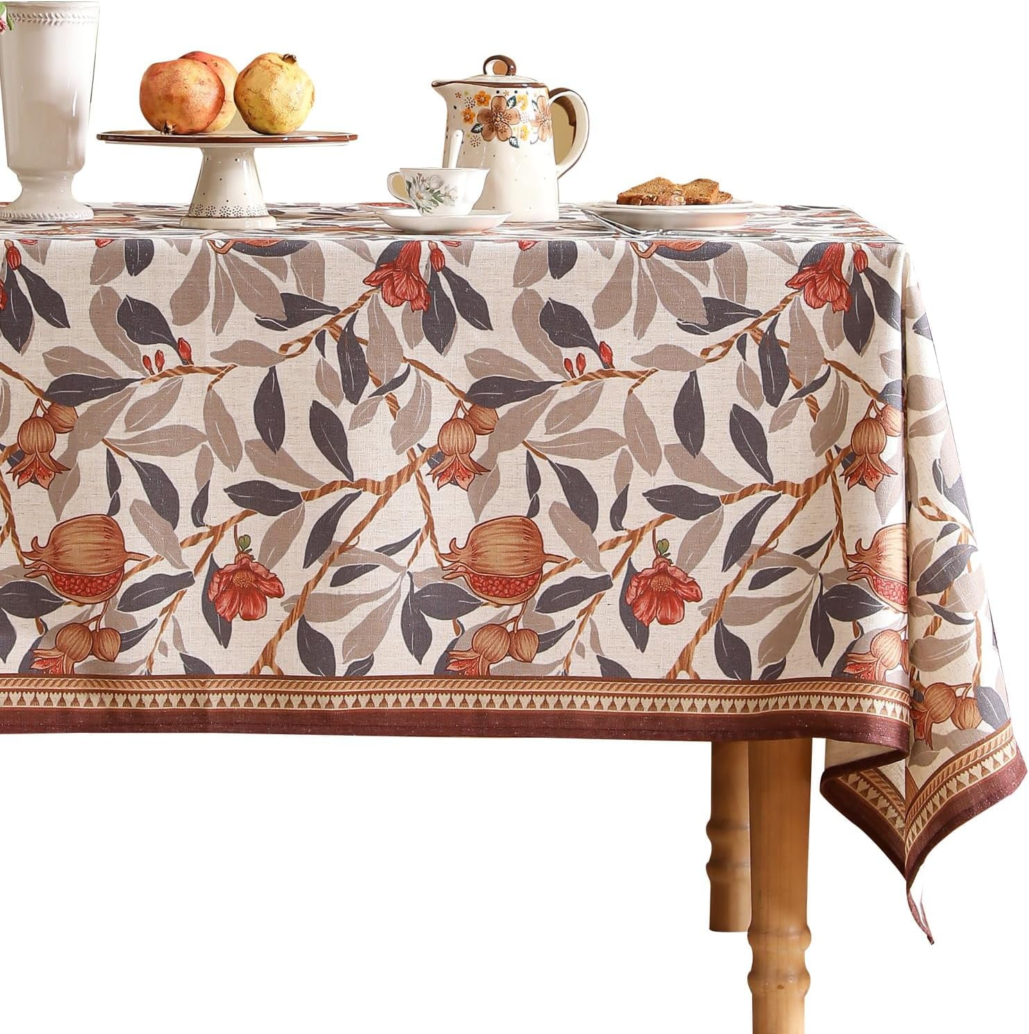French Linen Pattern Tablecloth Soft Durable Floral Table Cloth ...
