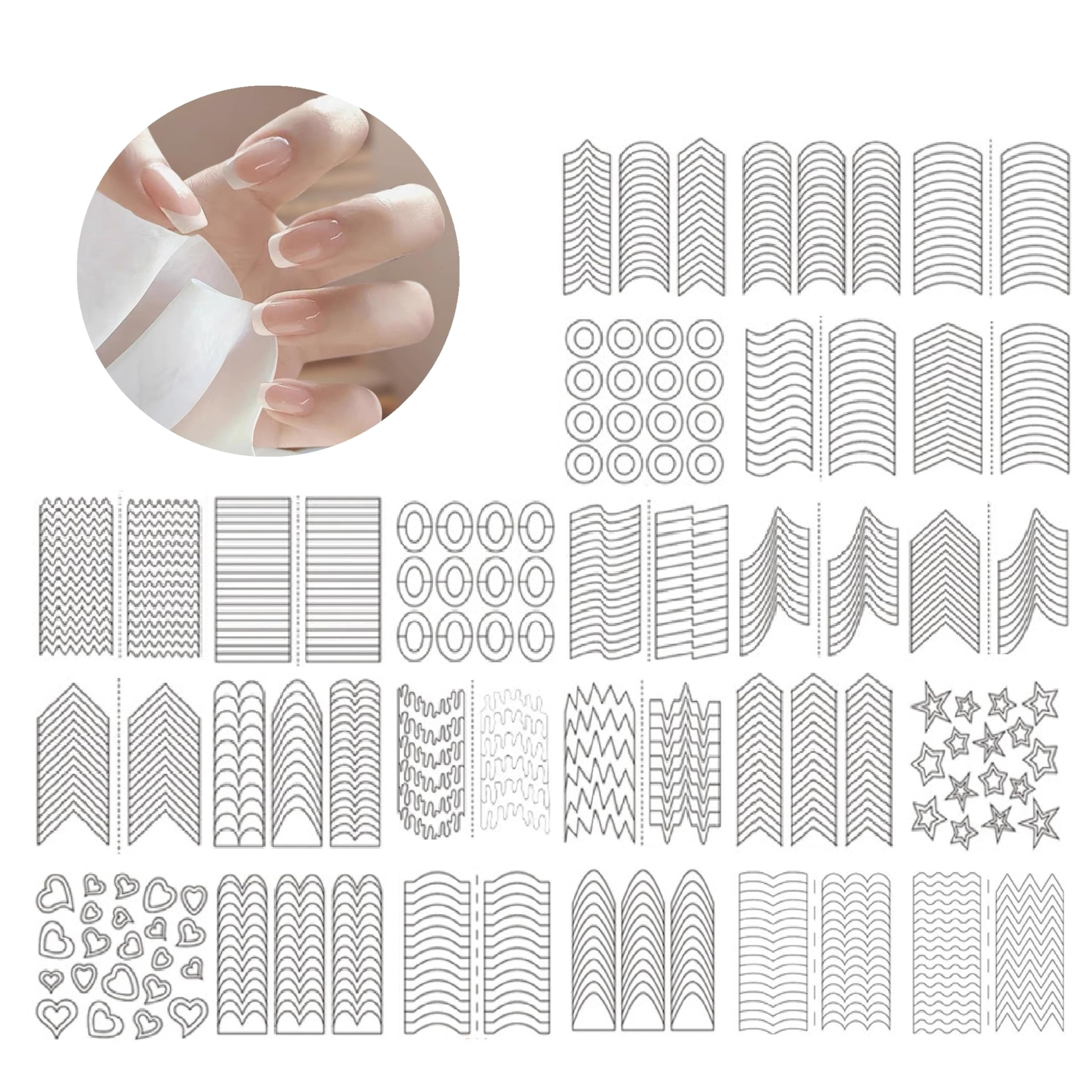 French Manicure Stickers,Nail Art Stickers,French Nail Design,Nail ...