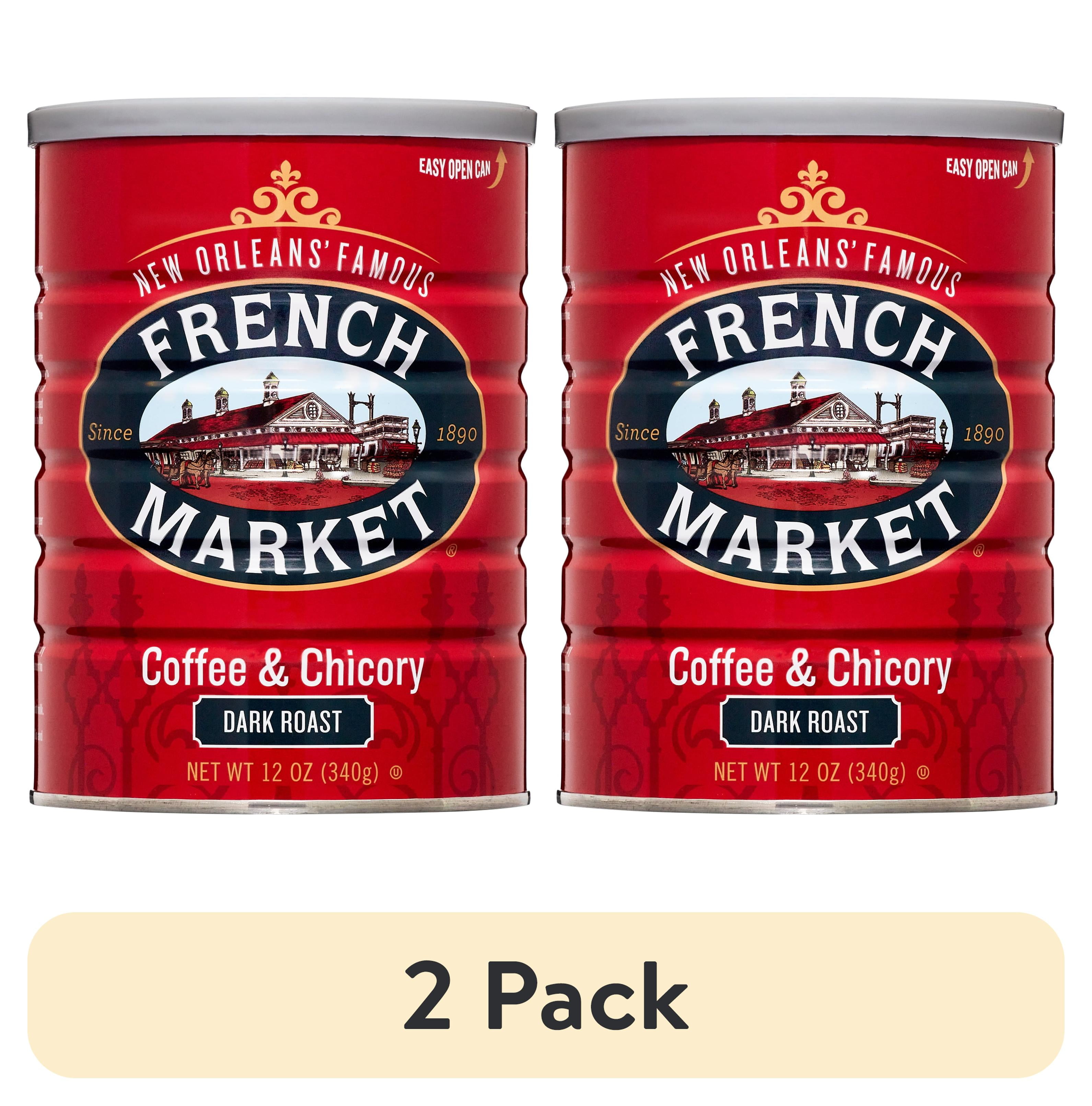 (2 pack) French Market Coffee & Chicory, Dark Roast, 12 oz. Can ...