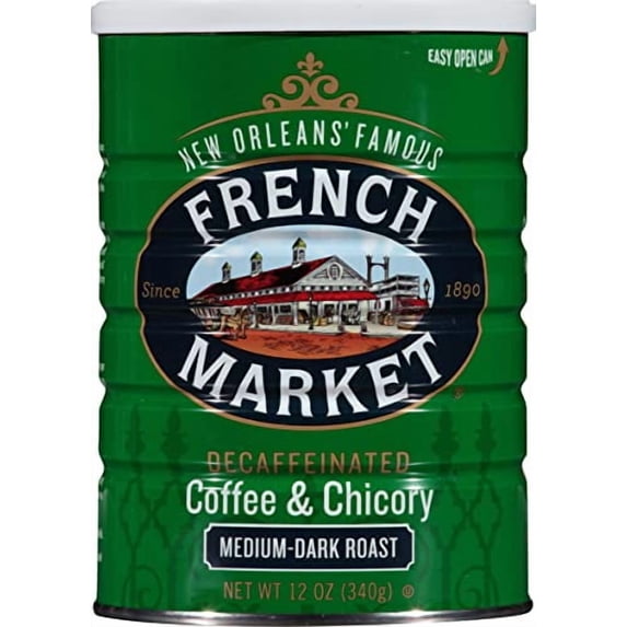 French Market Coffee & Chicory Decaffeinated Medium-Dark Roast Ground ...