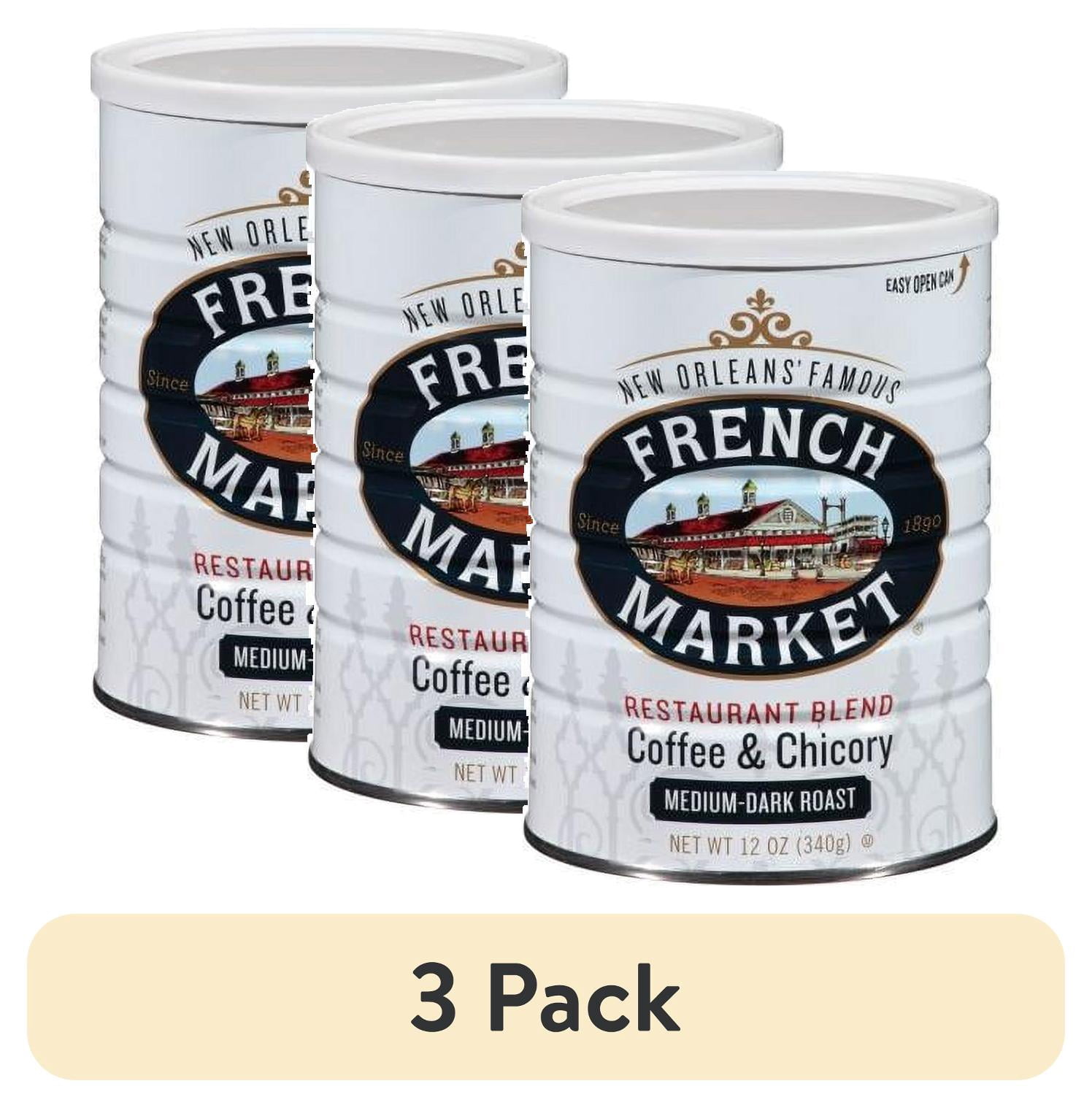 (3 pack) French Market Medium-Dark Roast Restaurant Blend Ground Coffee ...