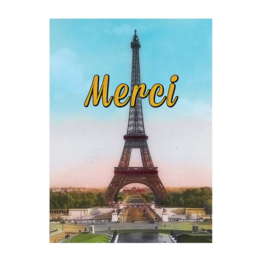 French Merci Thank You Note Greeting Cards | 2 Pack Set (5x7) - Walmart.com