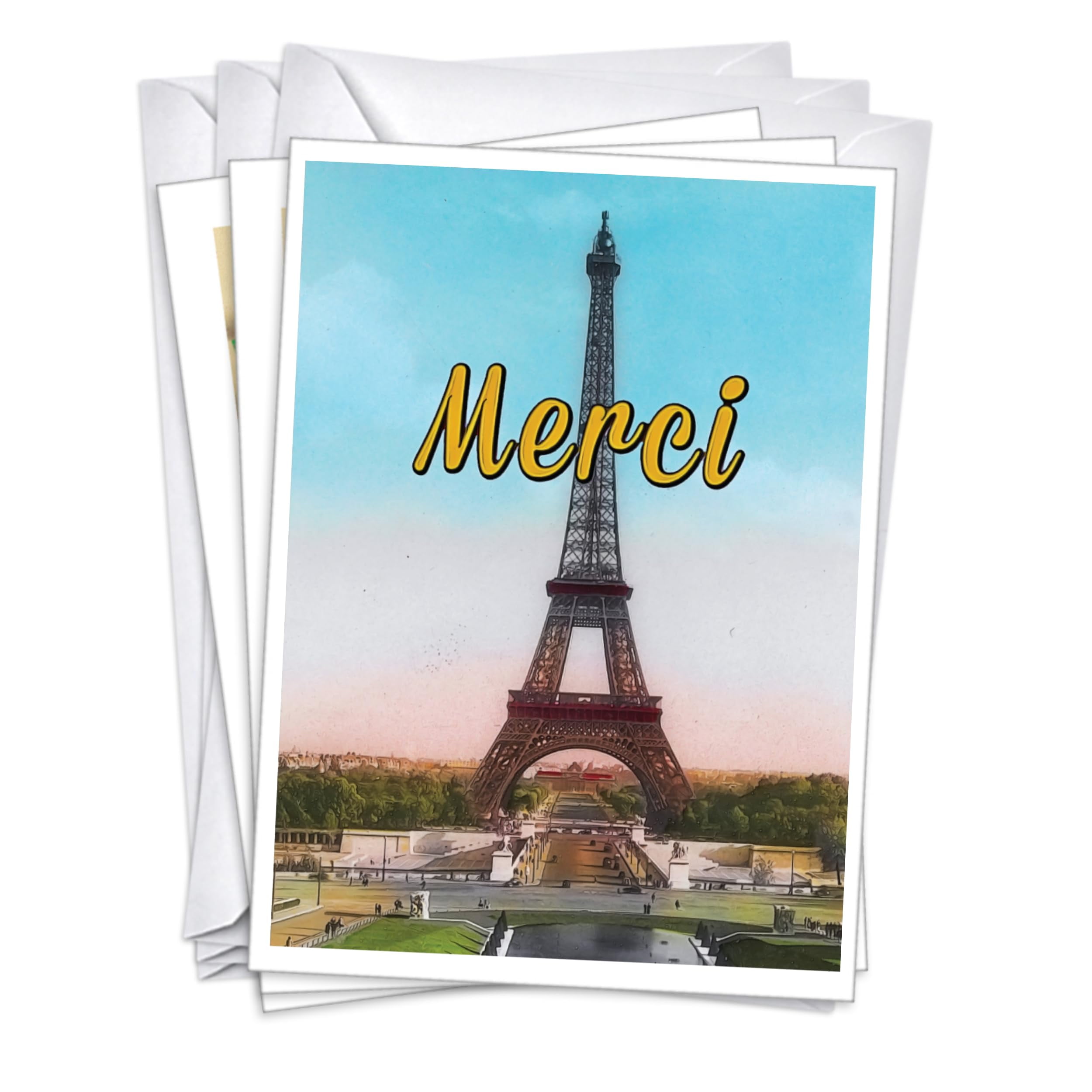 French Merci Thank You Note Greeting Cards | 3 Pack Set (5x7) - Walmart.com