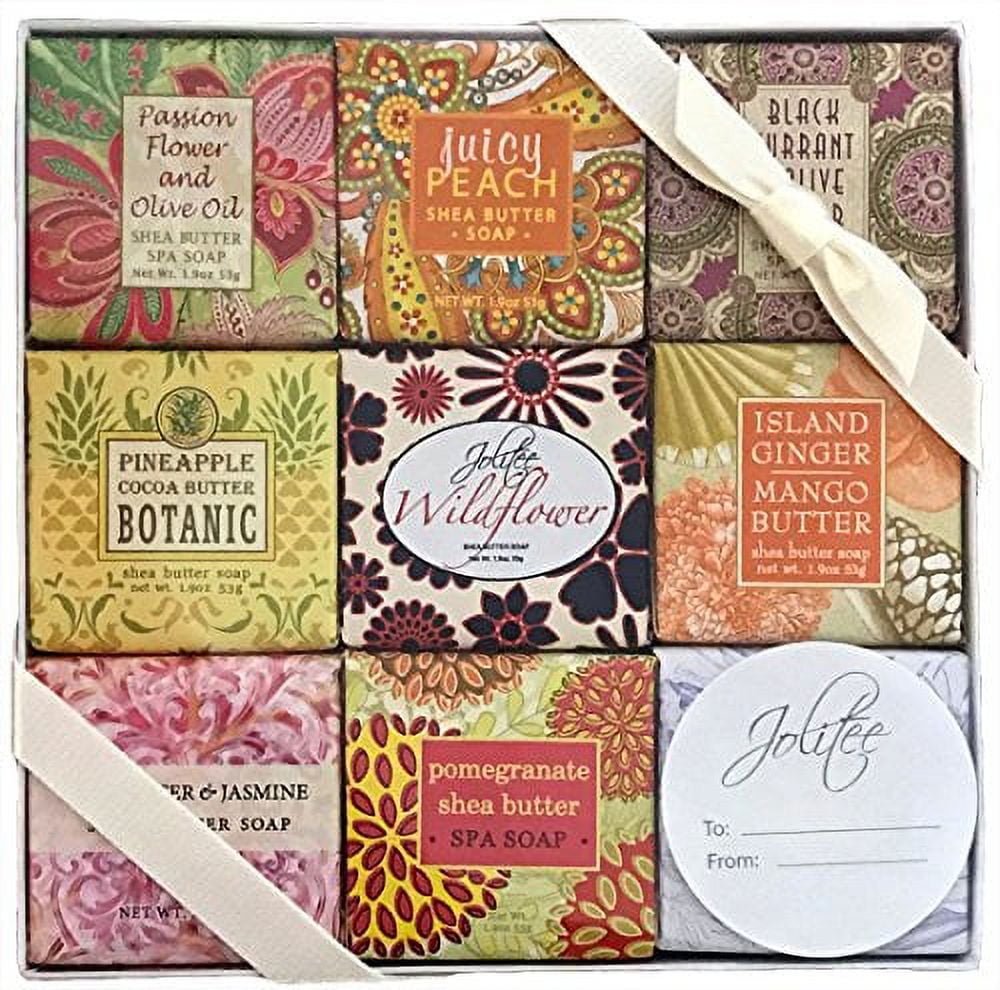 Triple Milled Botanical Soap Sampler Set, 9 Individually Wrapped Mini ...