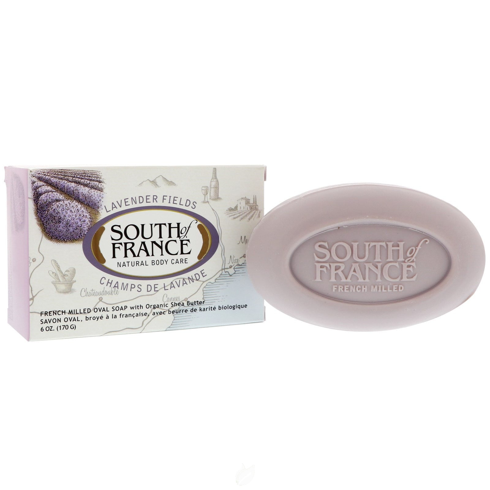 French Milled Oval Soap Lavender Fields 6 oz by South Of France Soaps ...