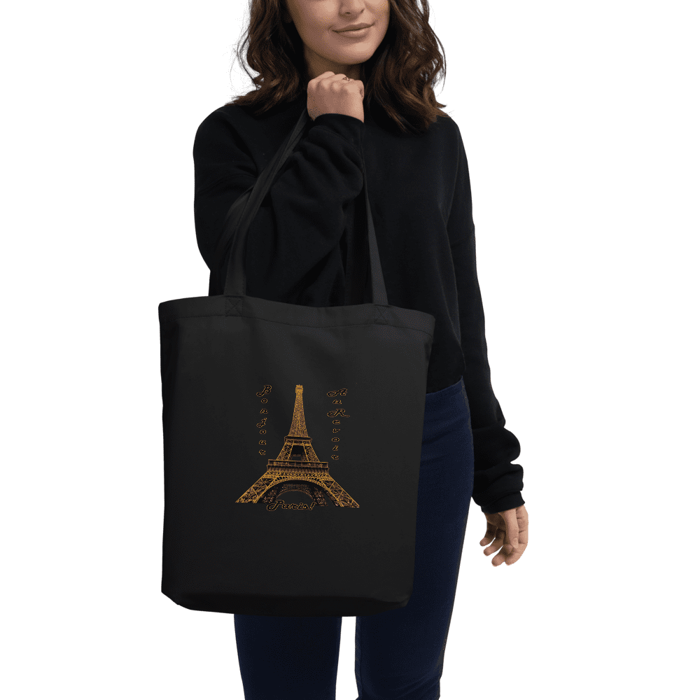 French Motif Eco Tote Bag (Black) - Walmart.com