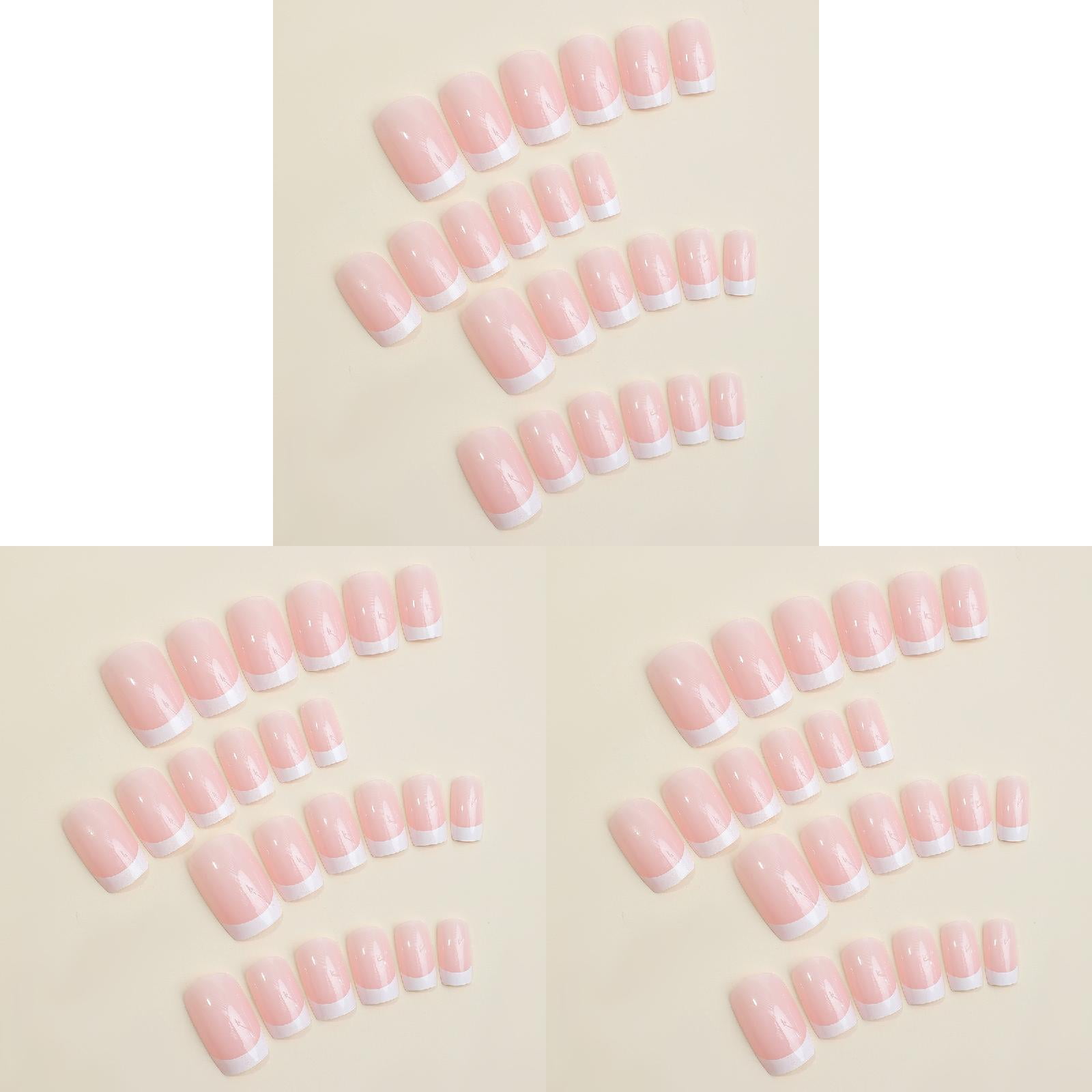 French Nail Kit Short White Square On Nails Medium French Tips Glue On ...