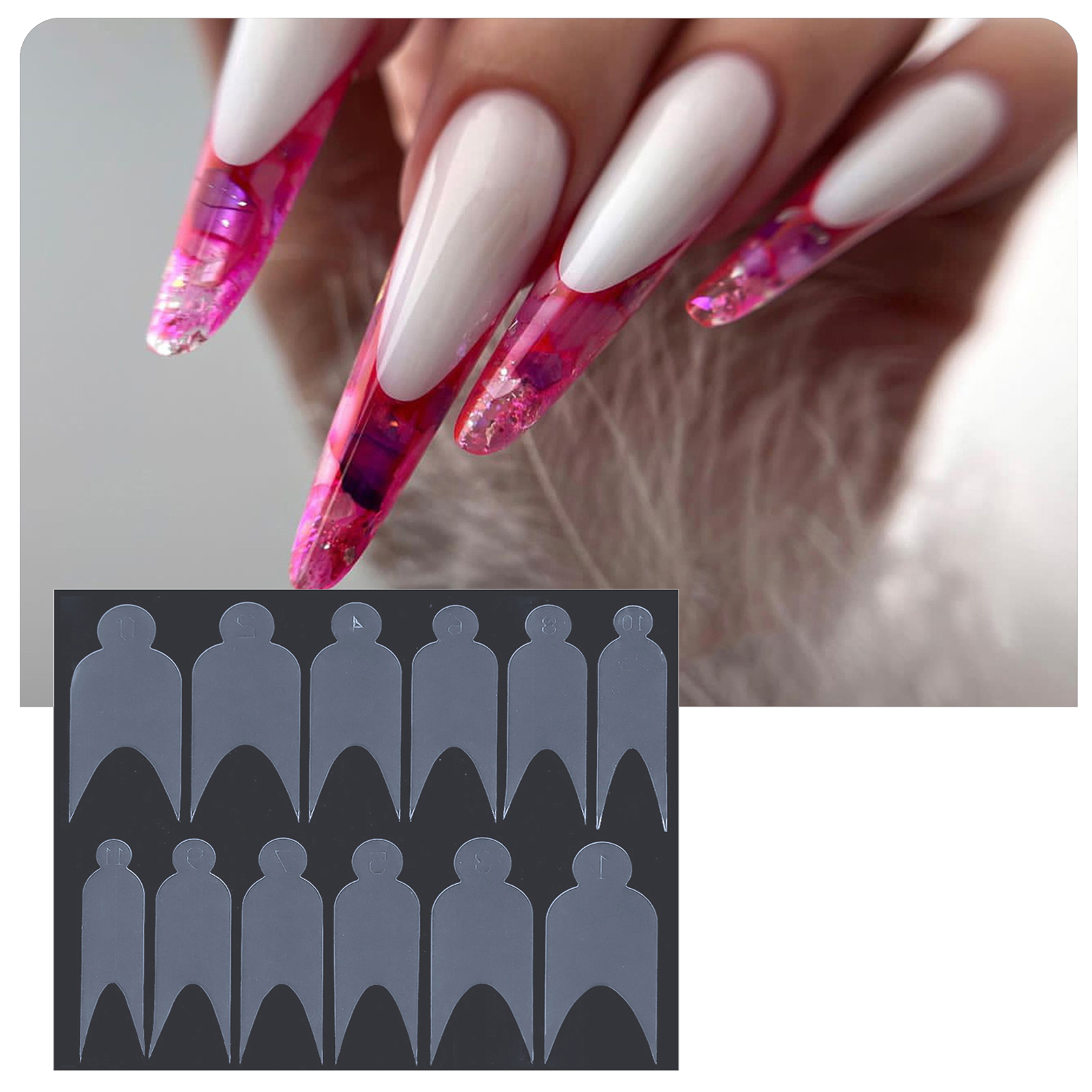 French Nails Mold Sticker Quickly French Line Guides Nail Mold Stickers ...