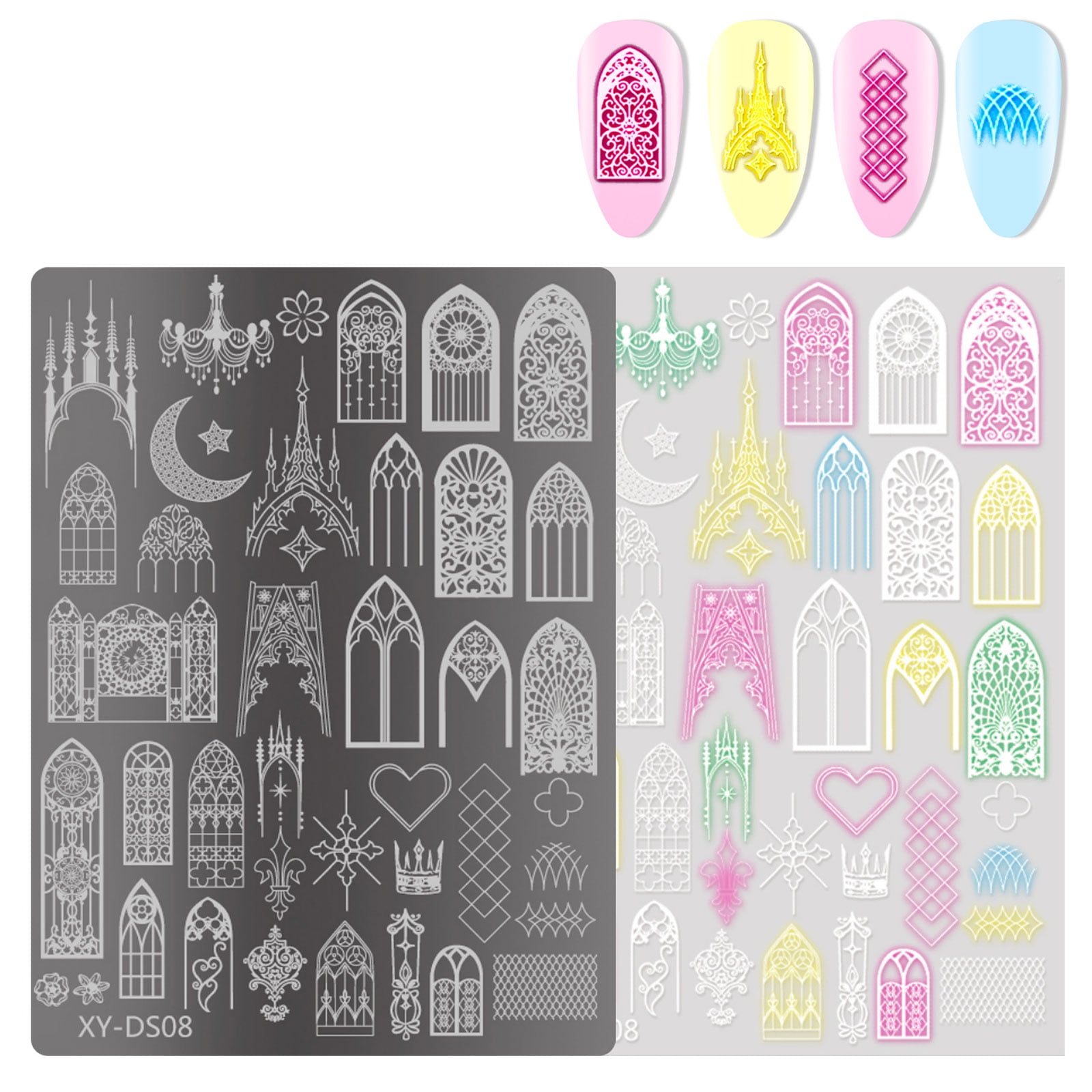 French Nails Stamping Plates Nails Stamps Stencils Flowers Nails Plates ...