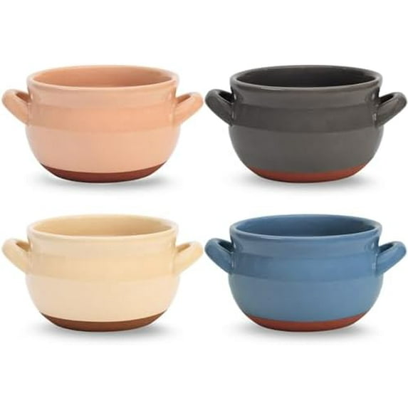 French Onion Soup Bowls, 16 oz French Onion Soup Crocks with Handles ...