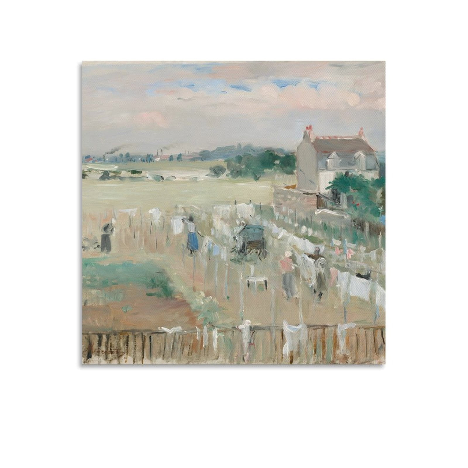 French Painter Artist Berthe Morisot Hanging The Laundry Out to Dry ...