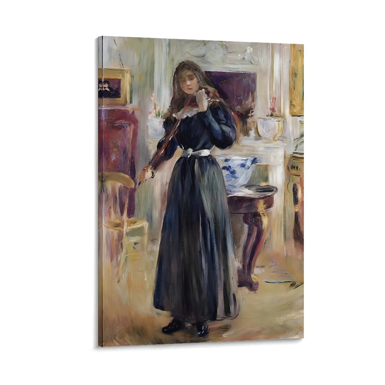French Painter Artist Berthe Morisot Julie Playing Violin Retro Poster ...
