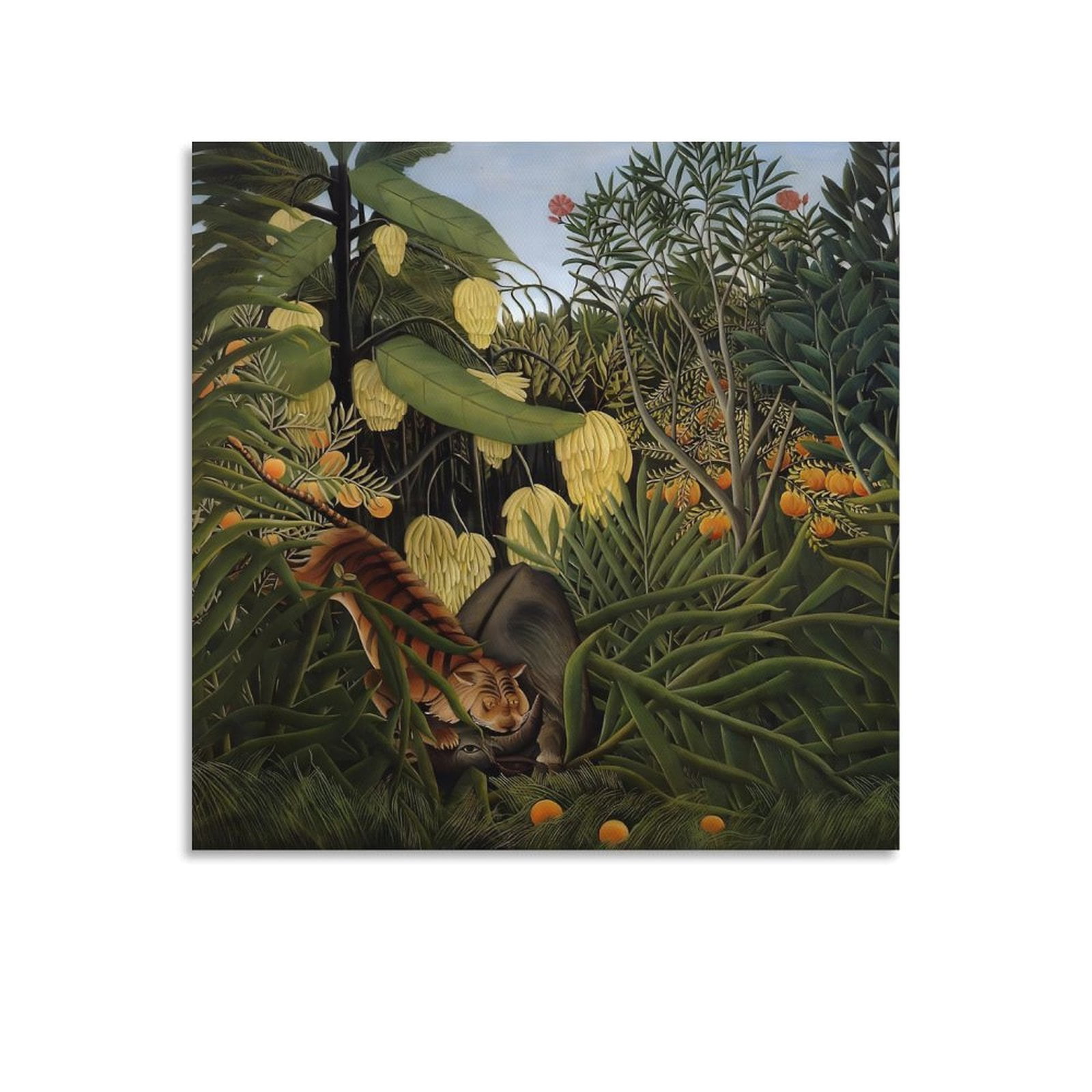 French Painter Henri Rousseau The Fight Between A Tiger And Buffalo ...