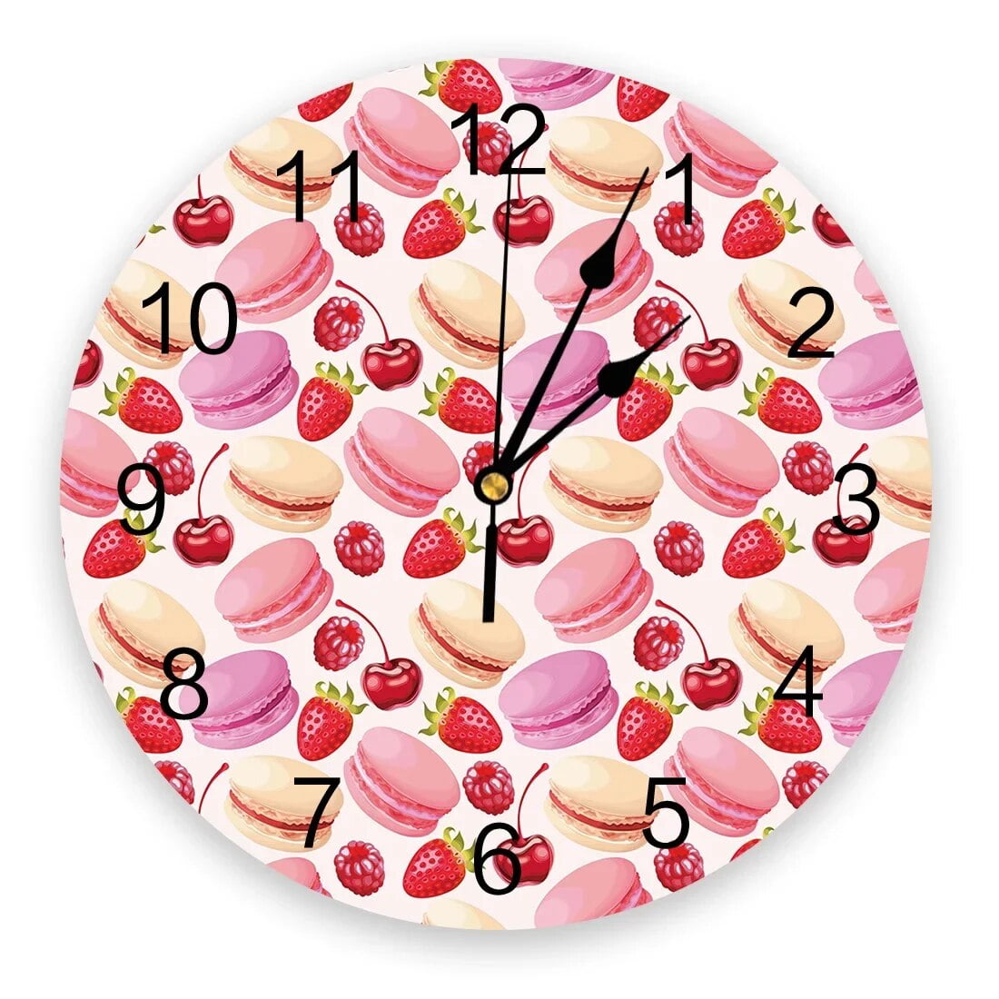 French Patisserie Macarons Wall Clock Large Modern Kitchen Dinning ...