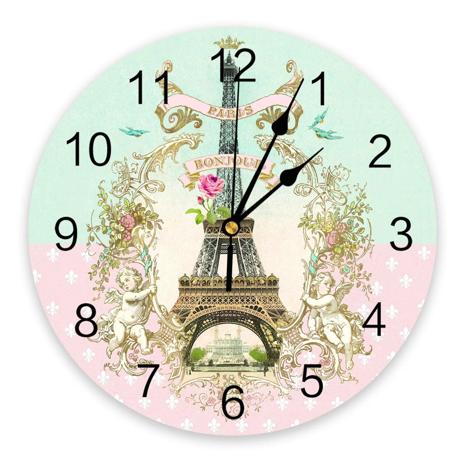 French Patisserie Macarons Wall Clock Large Modern Kitchen Dinning ...