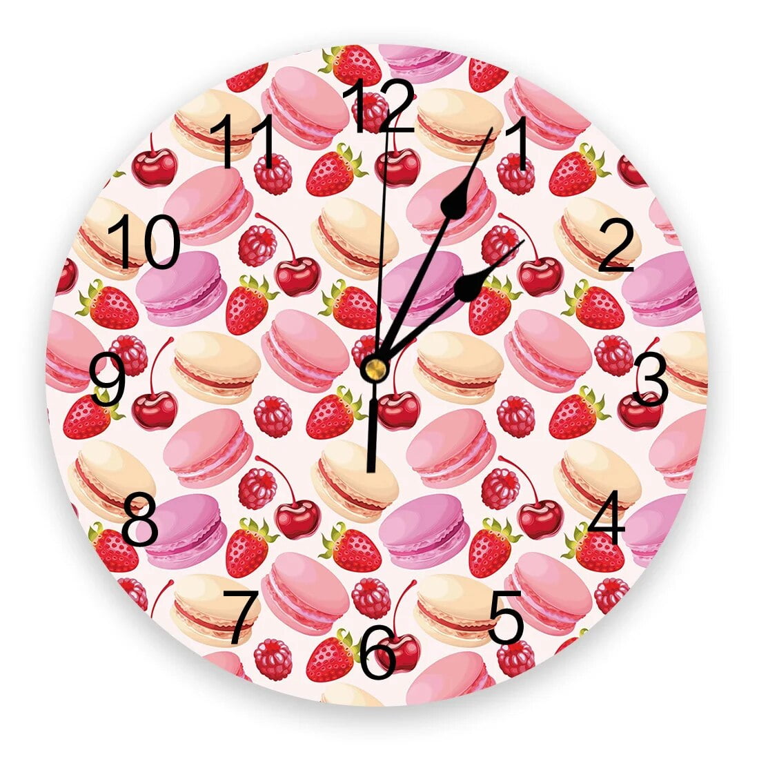 French Patisserie Macarons Wall Clock Large Modern Kitchen Dinning ...