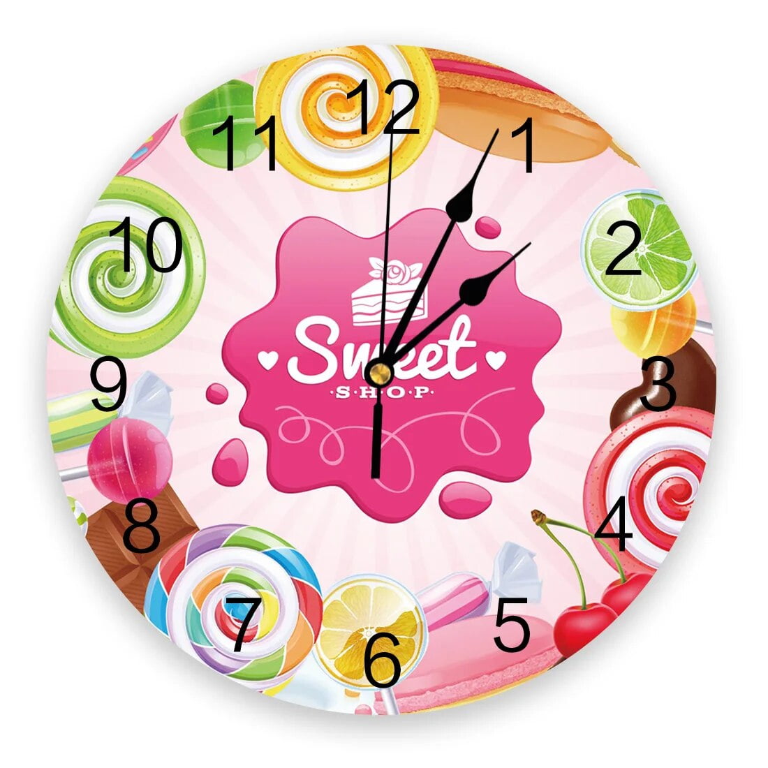 French Patisserie Macarons Wall Clock Large Modern Kitchen Dinning ...