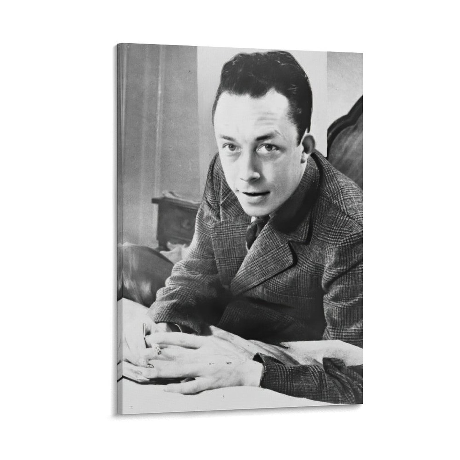 French Philosopher Albert Camus Black And White Celebs Poster Print ...