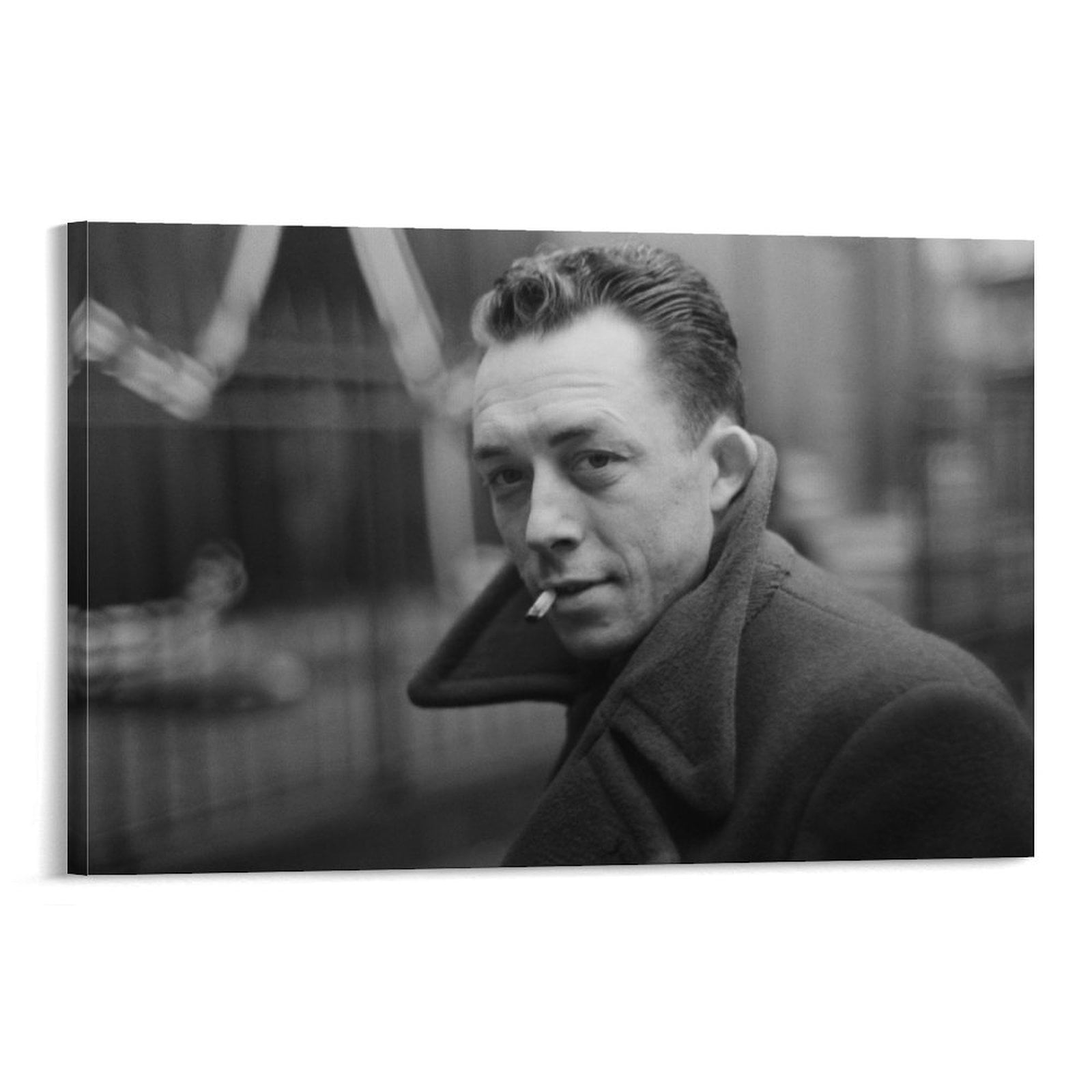 French Philosopher Albert Camus Black And White Celebs Smoking Poster ...