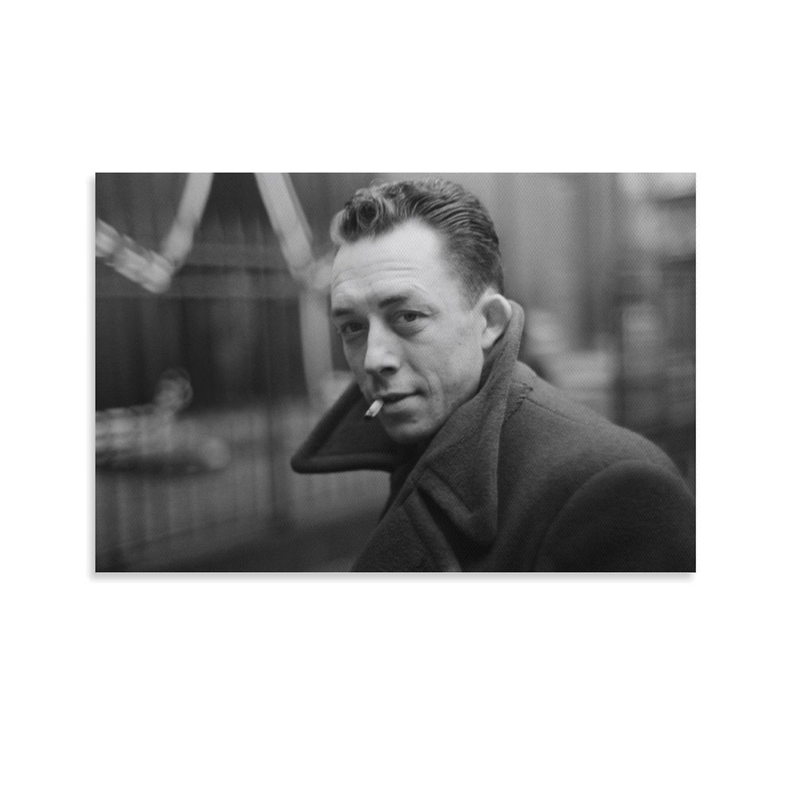 French Philosopher Albert Camus Black And White Celebs Smoking Poster ...