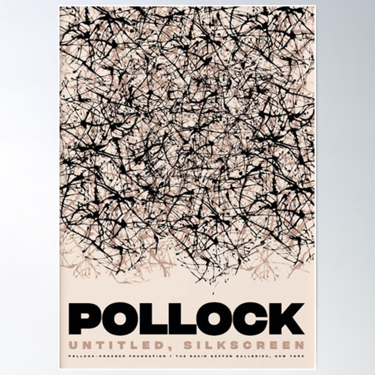 French Pollock Black And White Poster Wall Art, Modern Wall Decor For ...