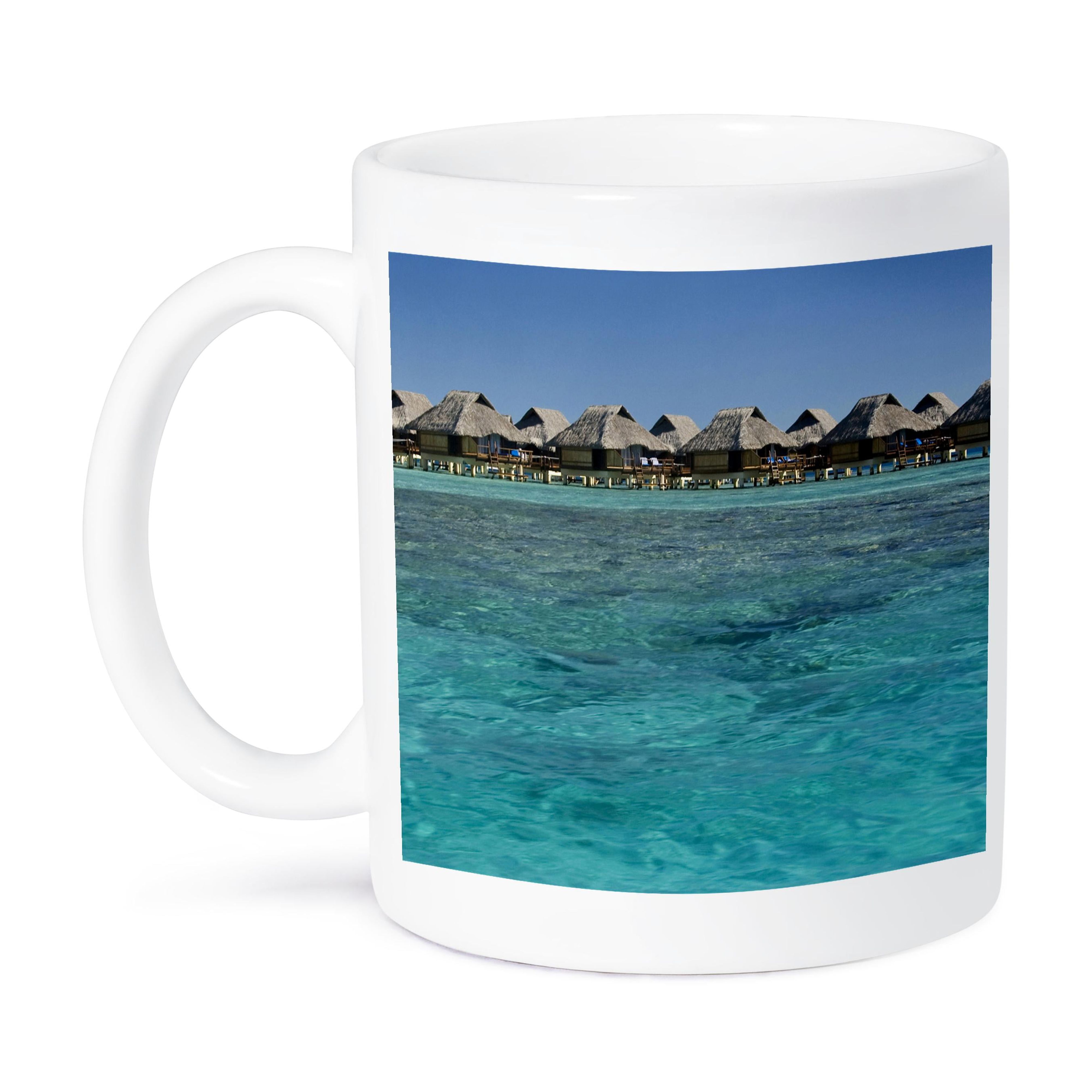 French Polynesia, Bora Bora. Bungalows And Beach - Oc13 Bja0009 ...