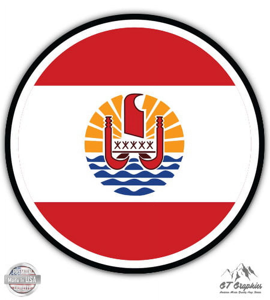 French Polynesia Flag - 8" Vinyl Sticker - For Car Laptop I-Pad ...