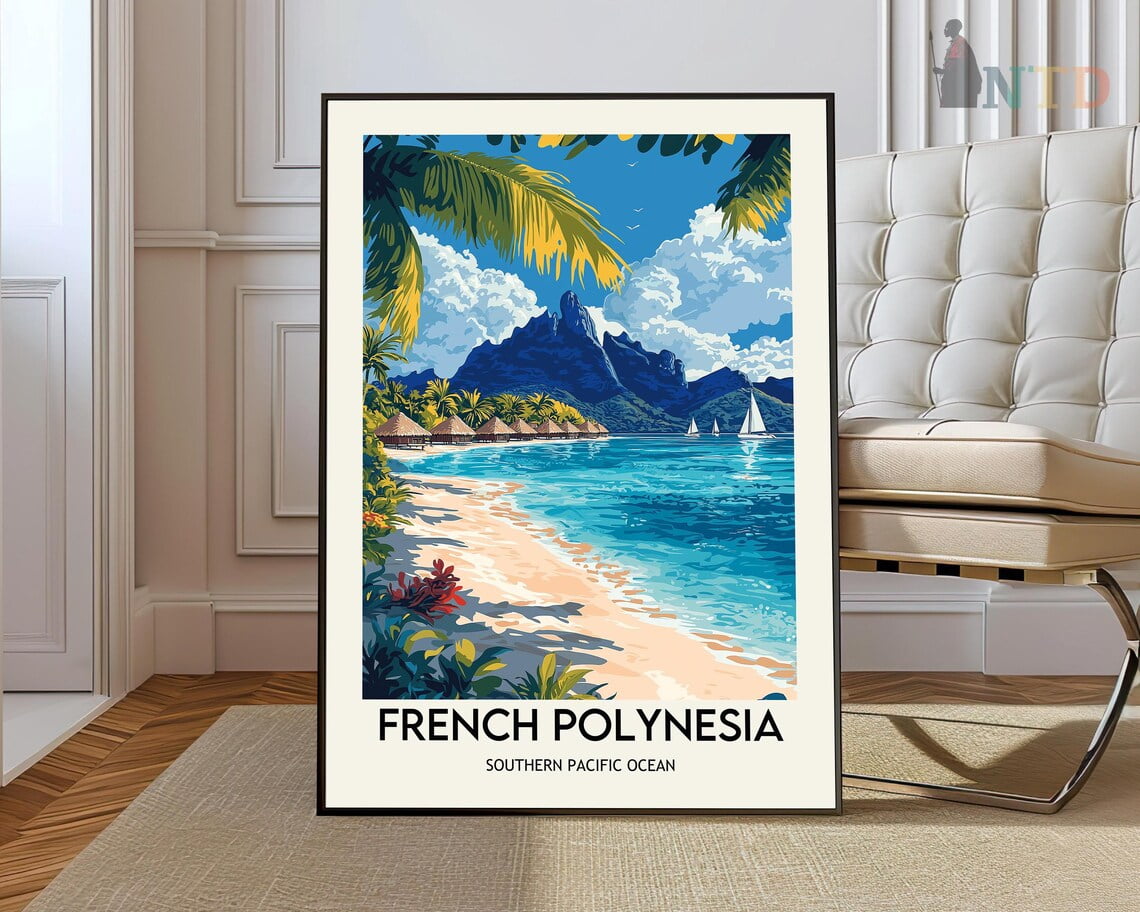 French Polynesia Poster, French Polynesiafrench Polynesia Print, French ...