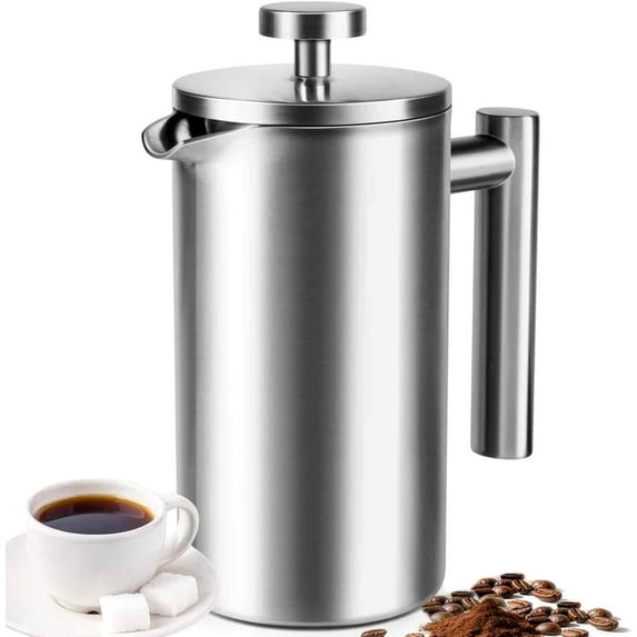 French Press 34 oz, Full Stainless Steel French Press Coffee Maker 4 ...