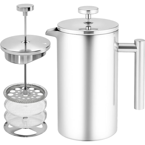 French Press Coffee Maker, 304 Grade Stainless Steel French Press with ...