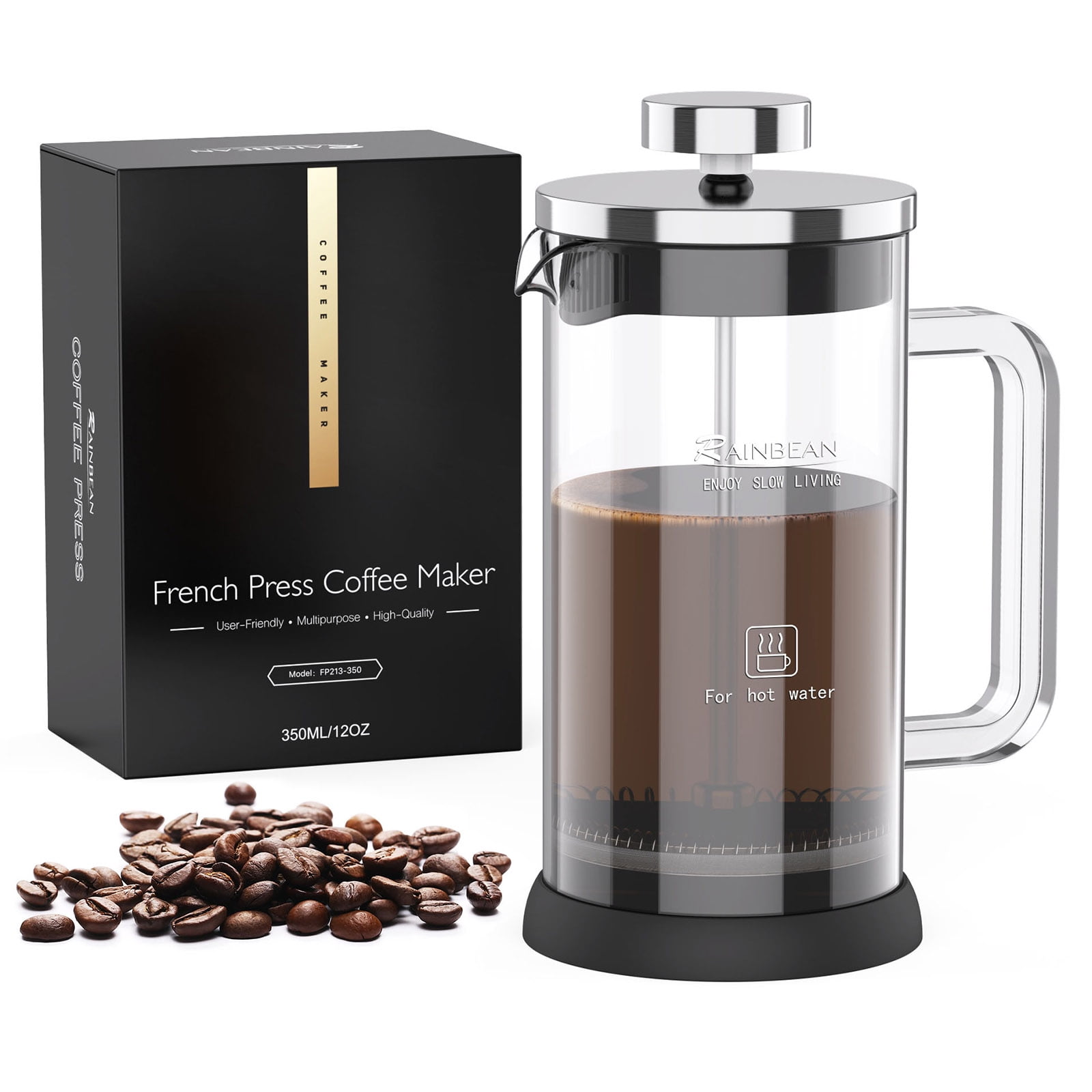 French Press Coffee Maker 304 Stainless Steel Coffee Press,with 4 ...