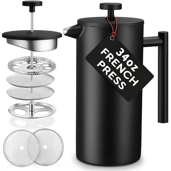 French Press Coffee Maker, 304 Grade Stainless Steel French Press with ...