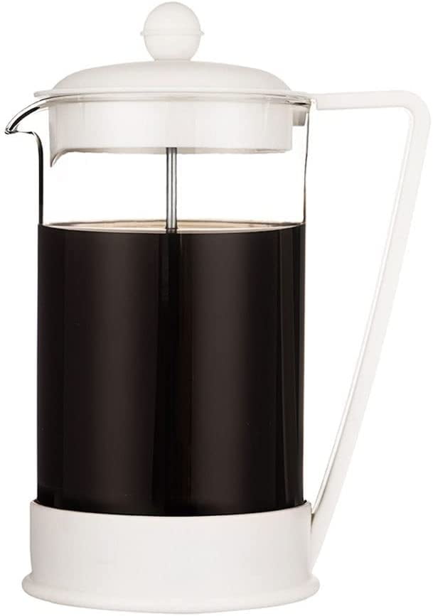 French Press Coffee Maker with Borosilicate Glass Carafe, 1000ML, White ...