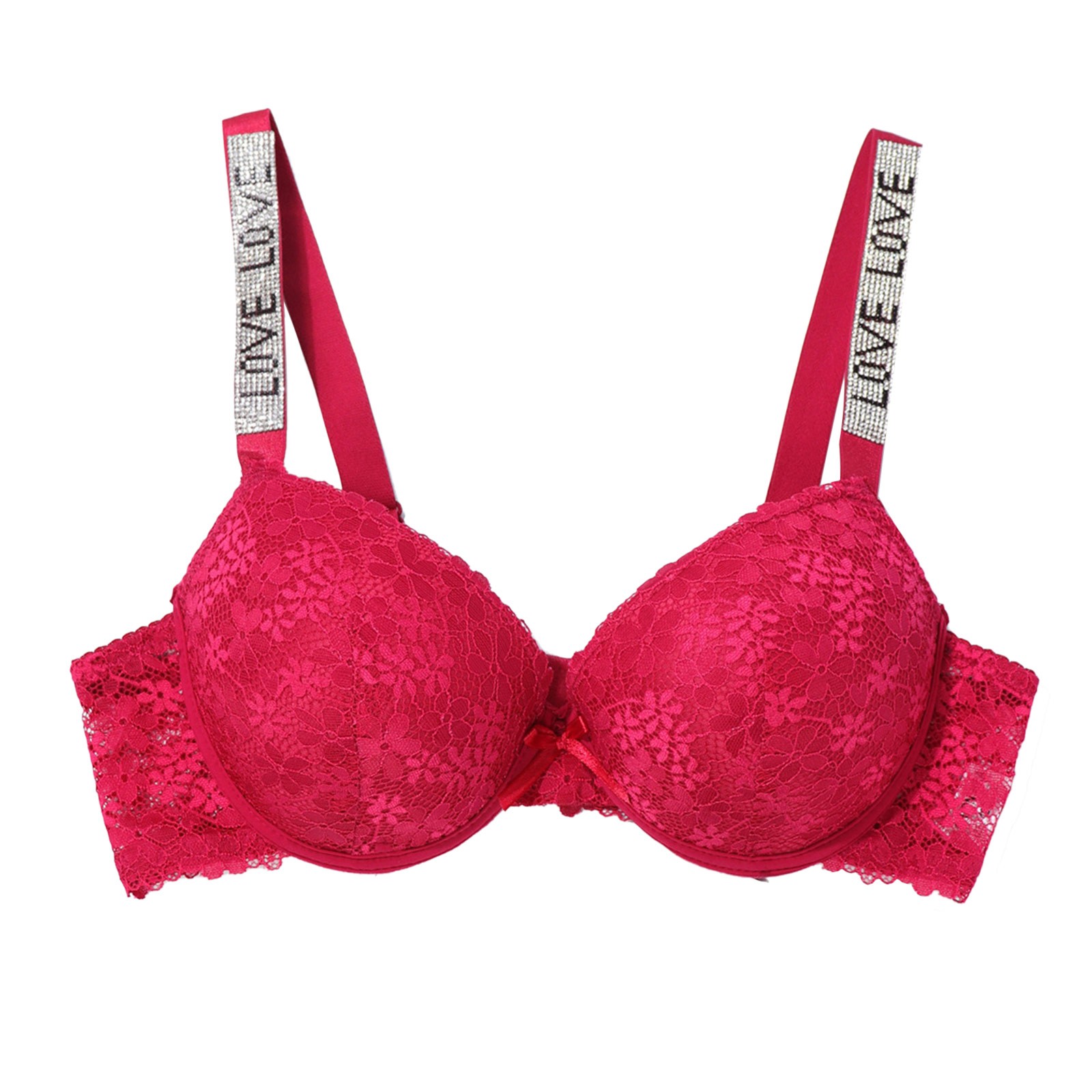 French Print Bra Gather Side Pair Breast Underwear Shoulder Strap Drill ...