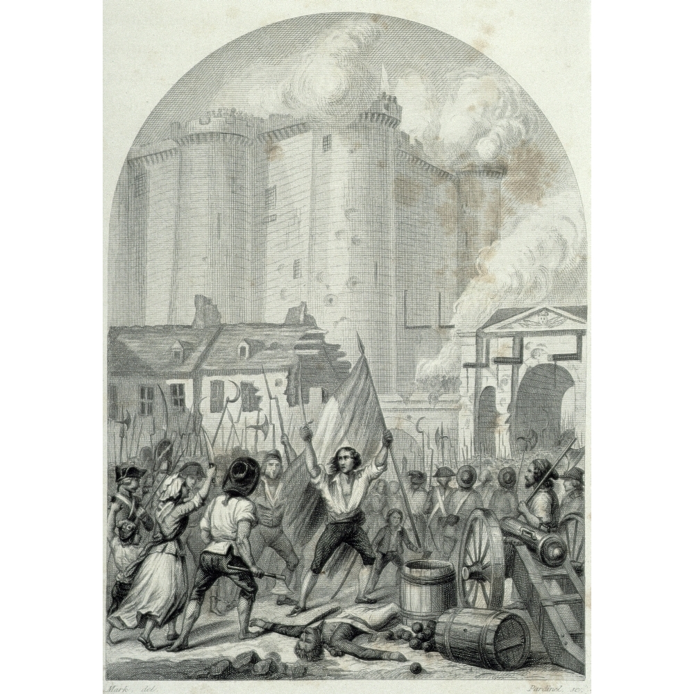 French Revolution Storming Of The Bastille In Paris 14 July 1789 Poster ...