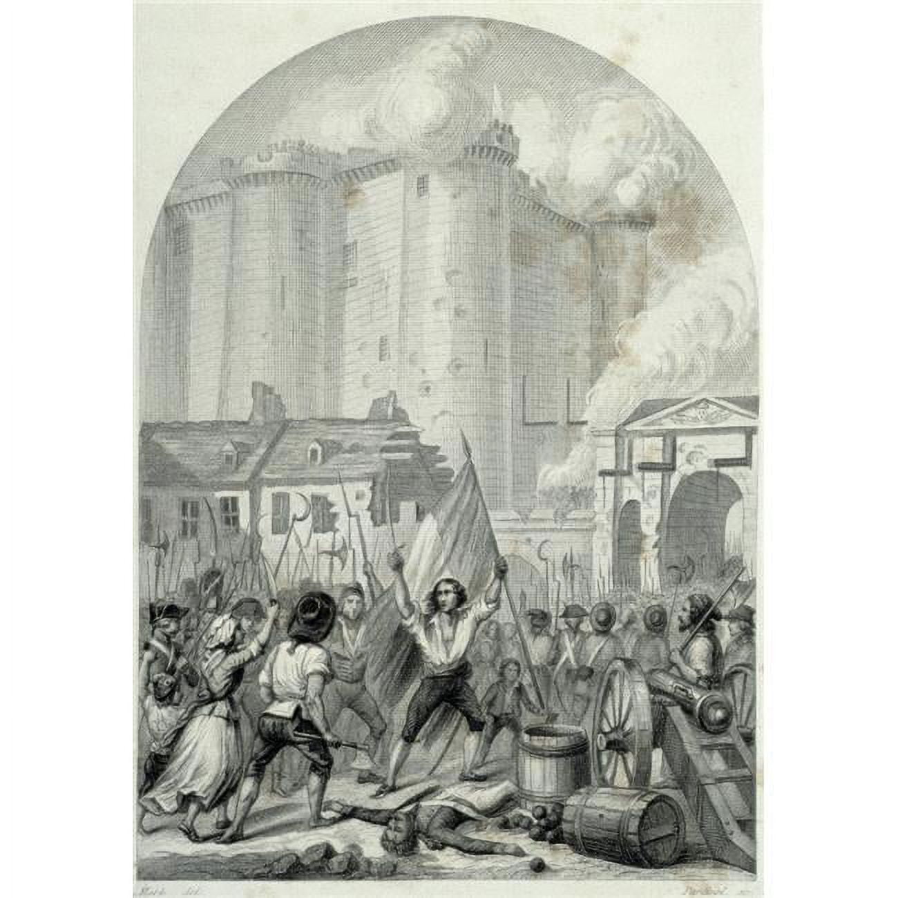 French Revolution Storming Of The Bastille In Paris 14 July 1789 Poster ...